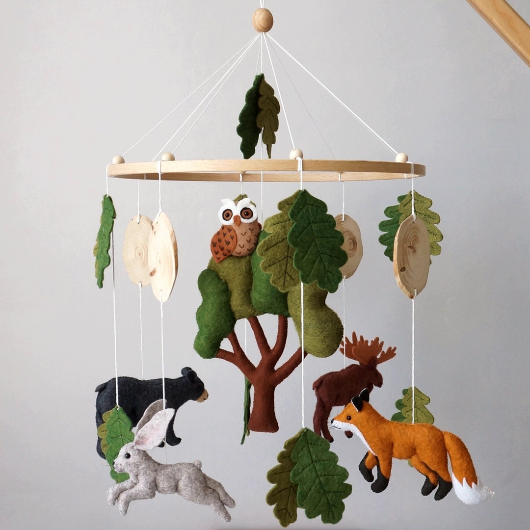 Woodland Mobile Animal Mobile Forest Animal Mobile Hanging Baby Mobile ...
