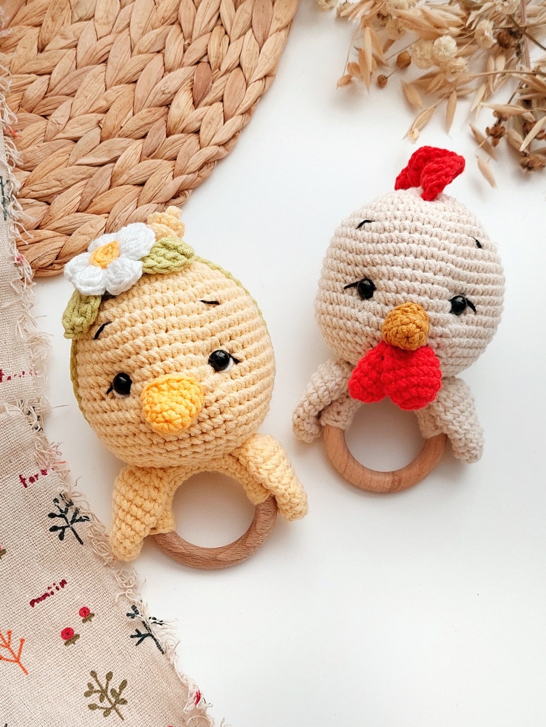 Chicken Rattle Toy, Rooster Baby Rattle, Farm Animals Rattle Toys ...