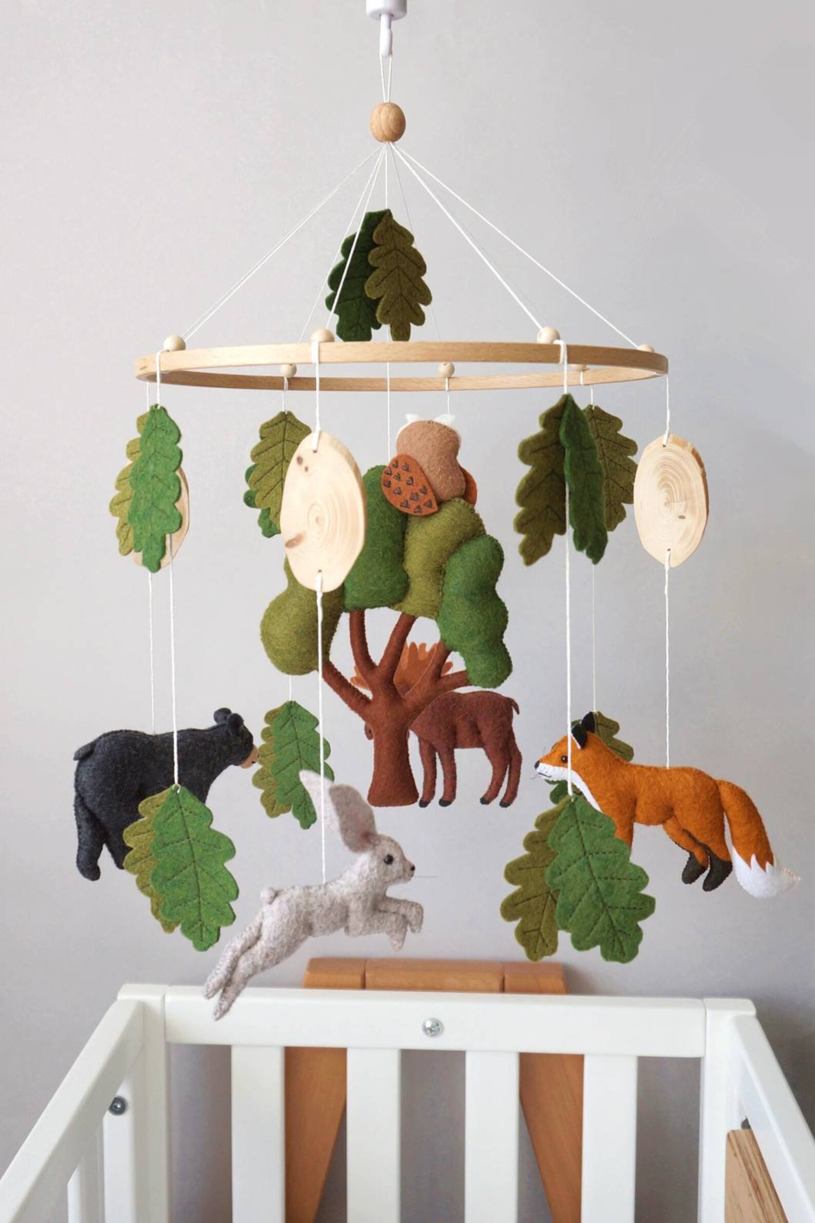 Woodland Mobile Animal Mobile Forest Animal Mobile Hanging - Etsy