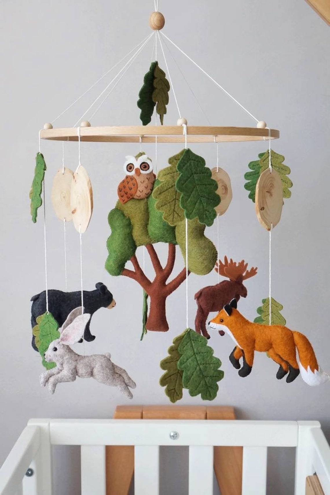 Woodland Mobile Animal Mobile Forest Animal Mobile Hanging | Etsy