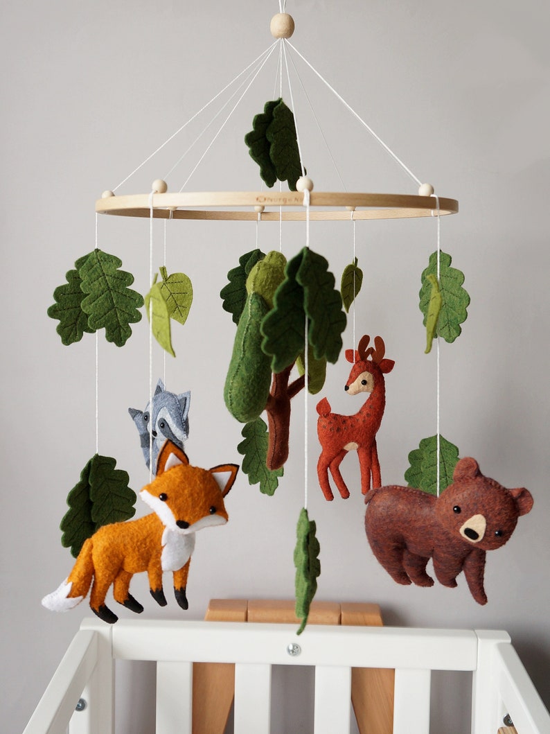Woodland Animals Mobile Woodland Mobile Baby Girl Mobile Deer - Etsy