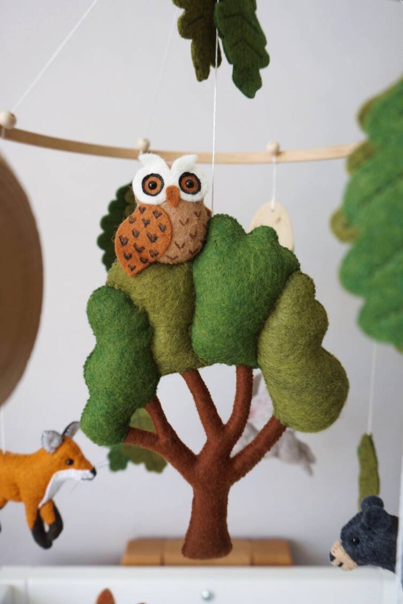 Woodland Mobile Animal Mobile Forest Animal Mobile Hanging - Etsy