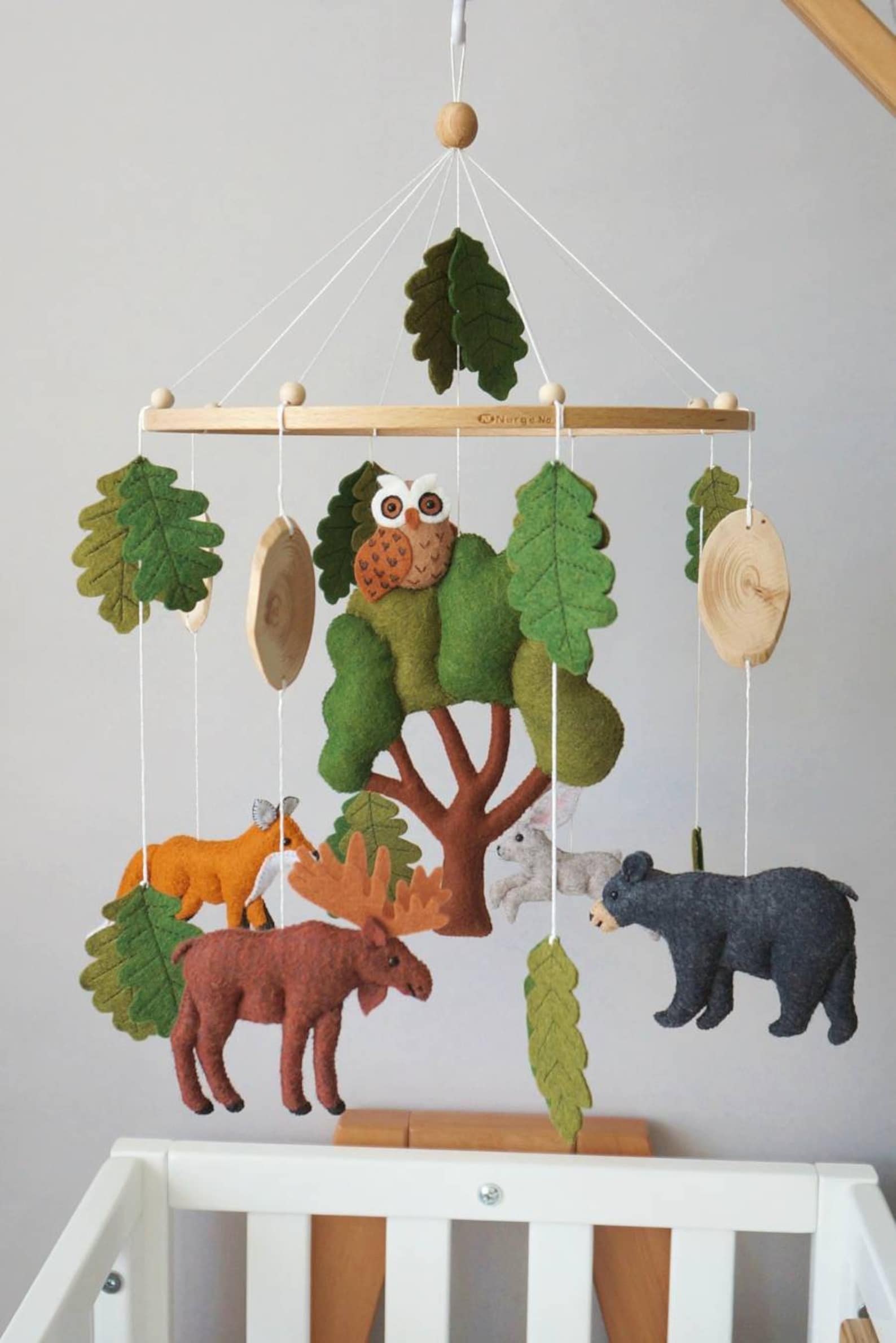 Woodland Mobile Animal Mobile Forest Animal Mobile Hanging - Etsy