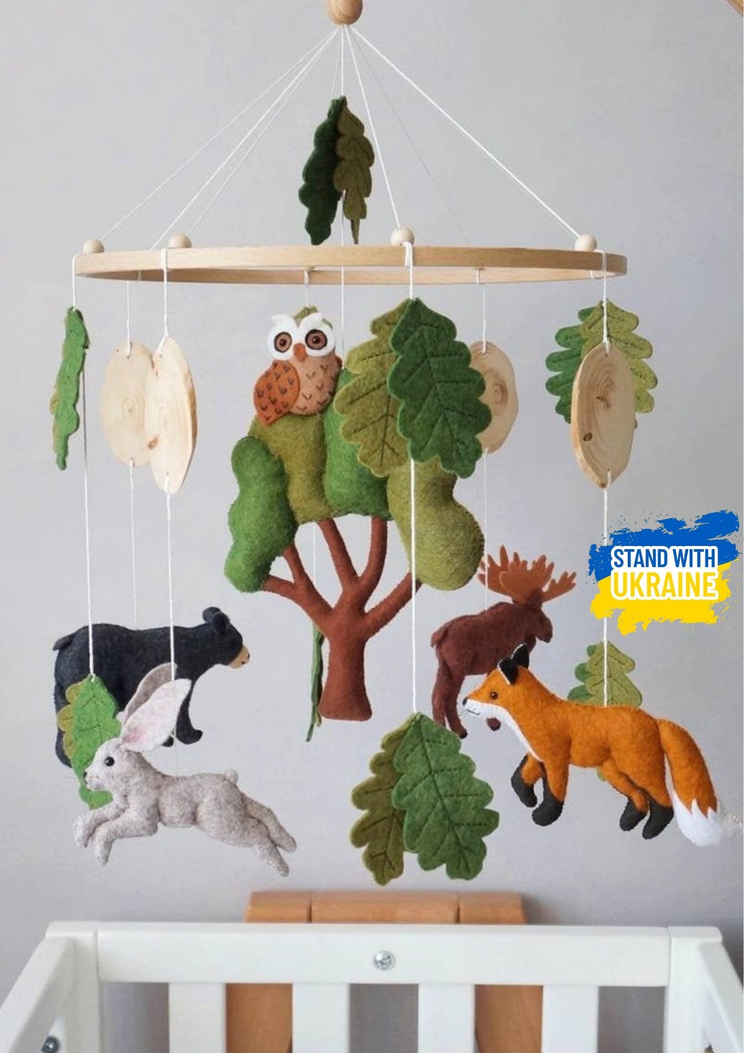 Woodland Mobile Animal Mobile Forest Animal Mobile Hanging Baby Mobile ...