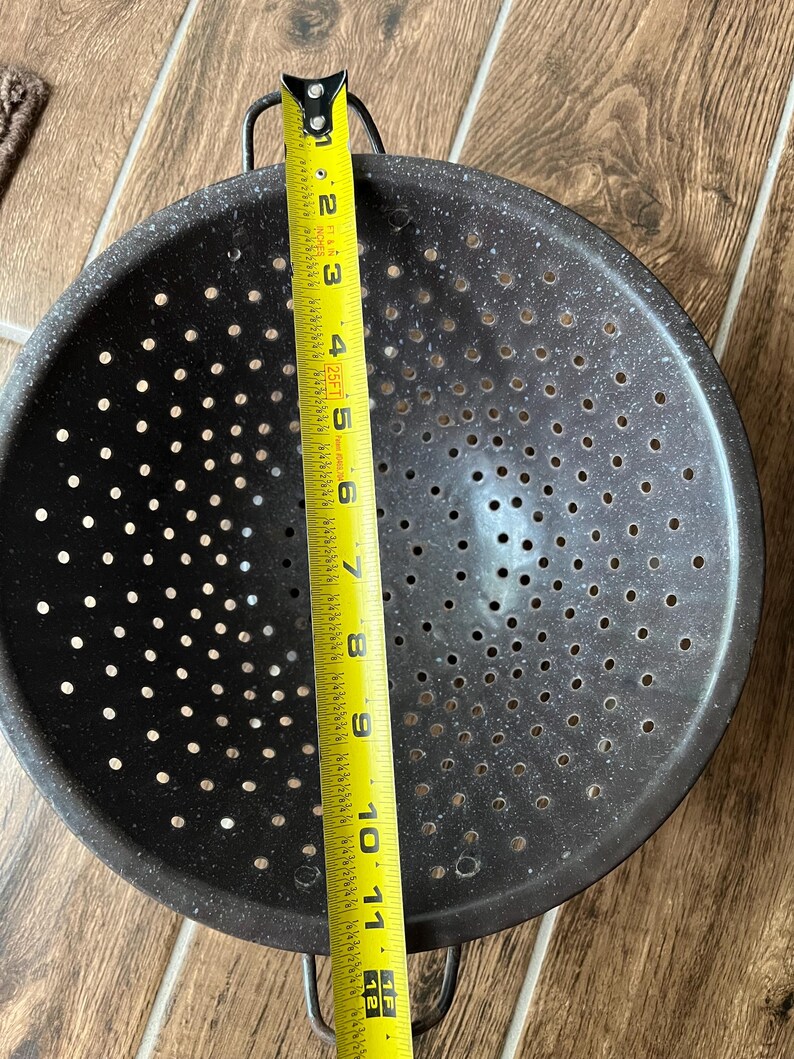 Antique Vintage Brown/white Speckled Graniteware Enamel Strainer - Etsy