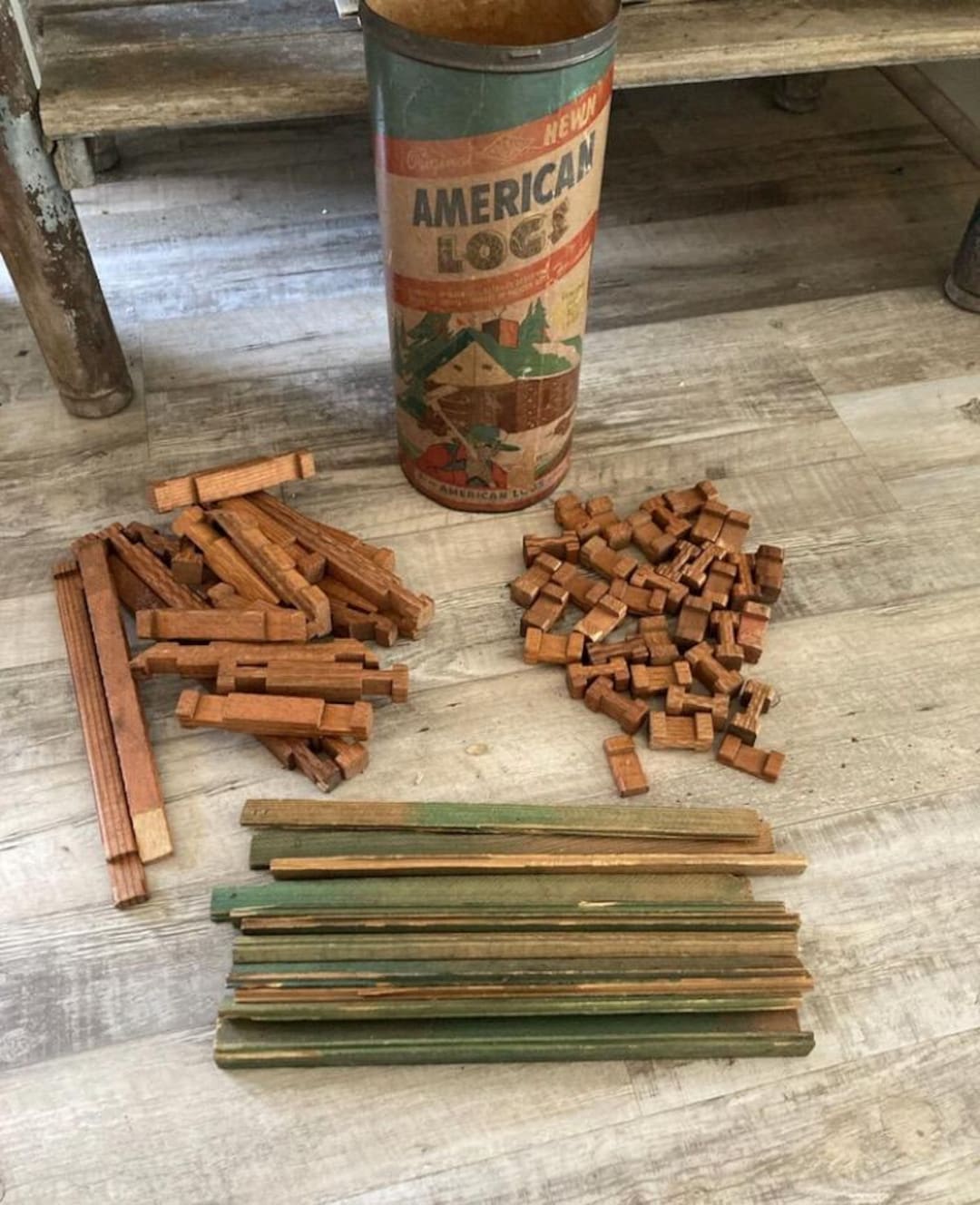 American Logs. Senior Size. Wooden. Partial Set 66 Pieces - Etsy