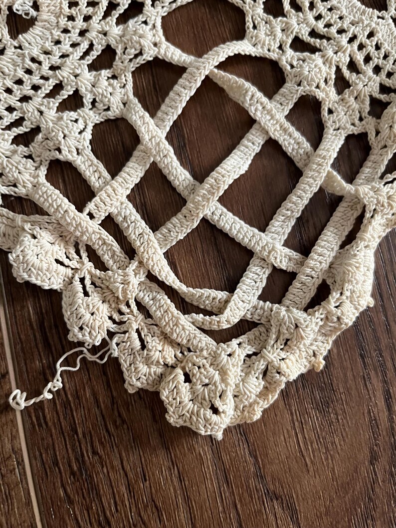 Vintage Crocheted tatted Trim, Edging, With Tassels Cream - Etsy