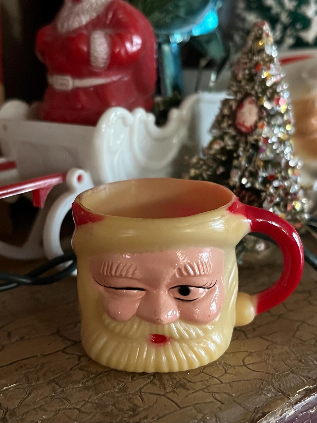 Vintage Miniature Plastic Winking Eye Santa Mug Head Face 1.5 - Etsy