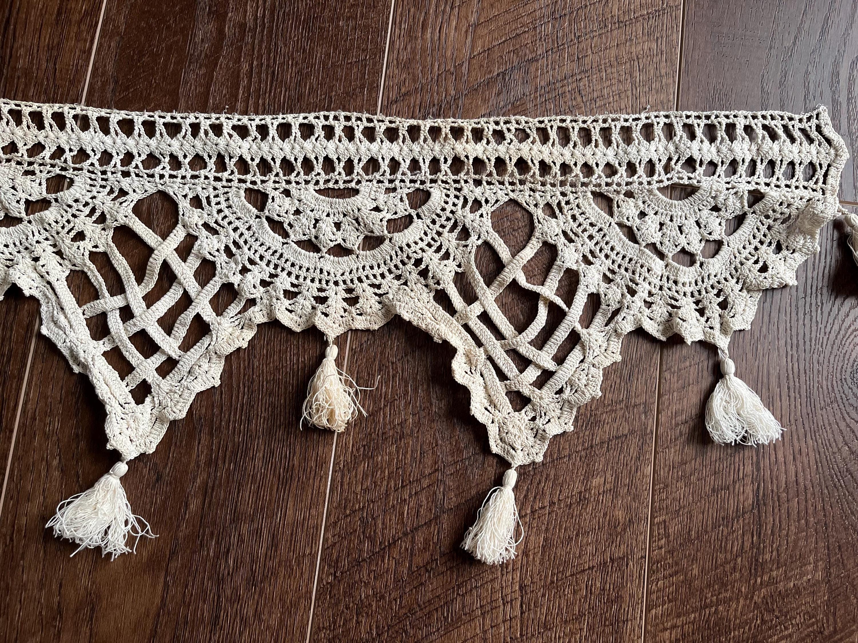 Vintage Crocheted tatted Trim, Edging, With Tassels Cream - Etsy