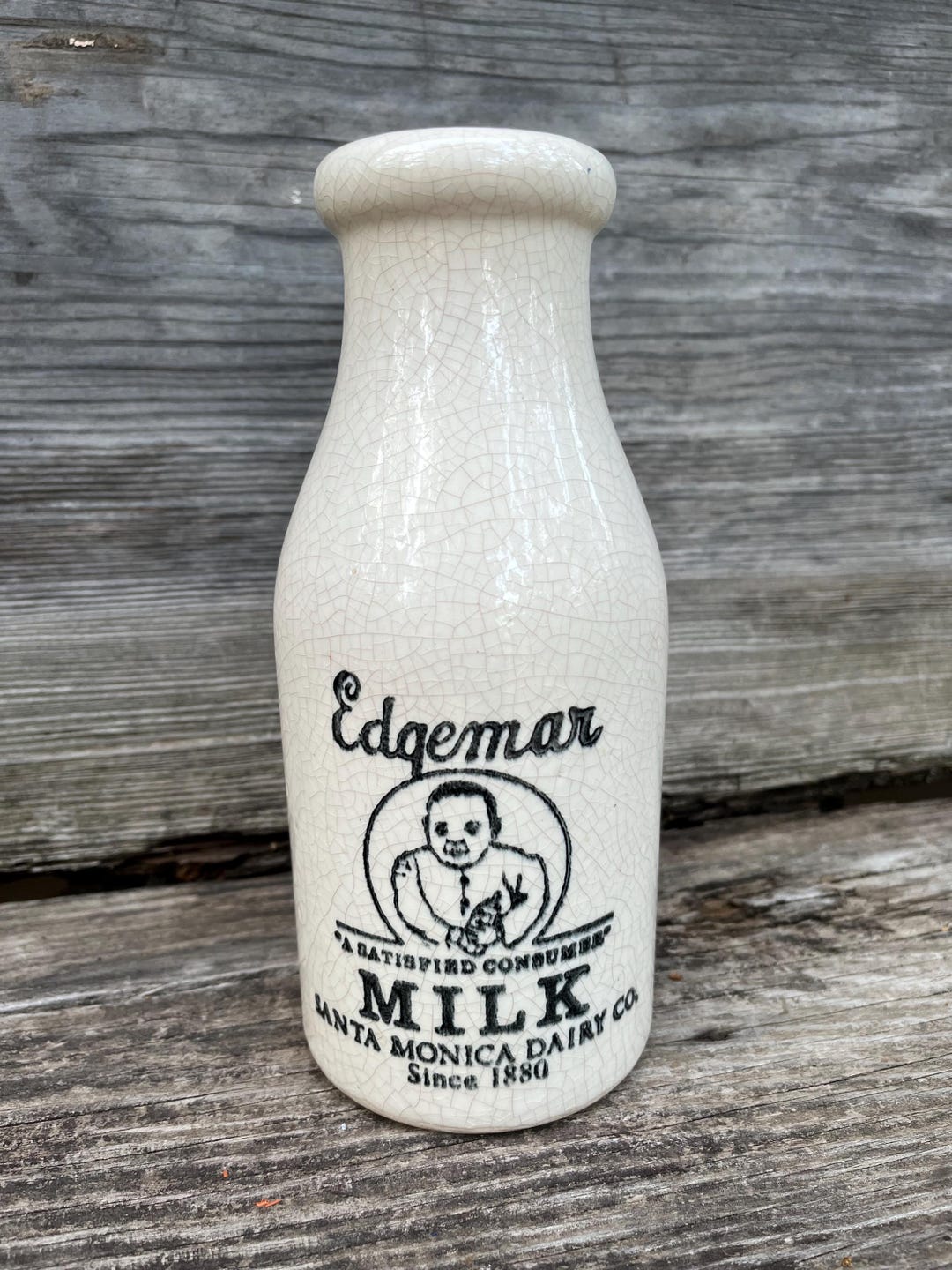 Edgemar Milk Santa Monica Dairy Since 1880 Stoneware Bottle With Lots ...