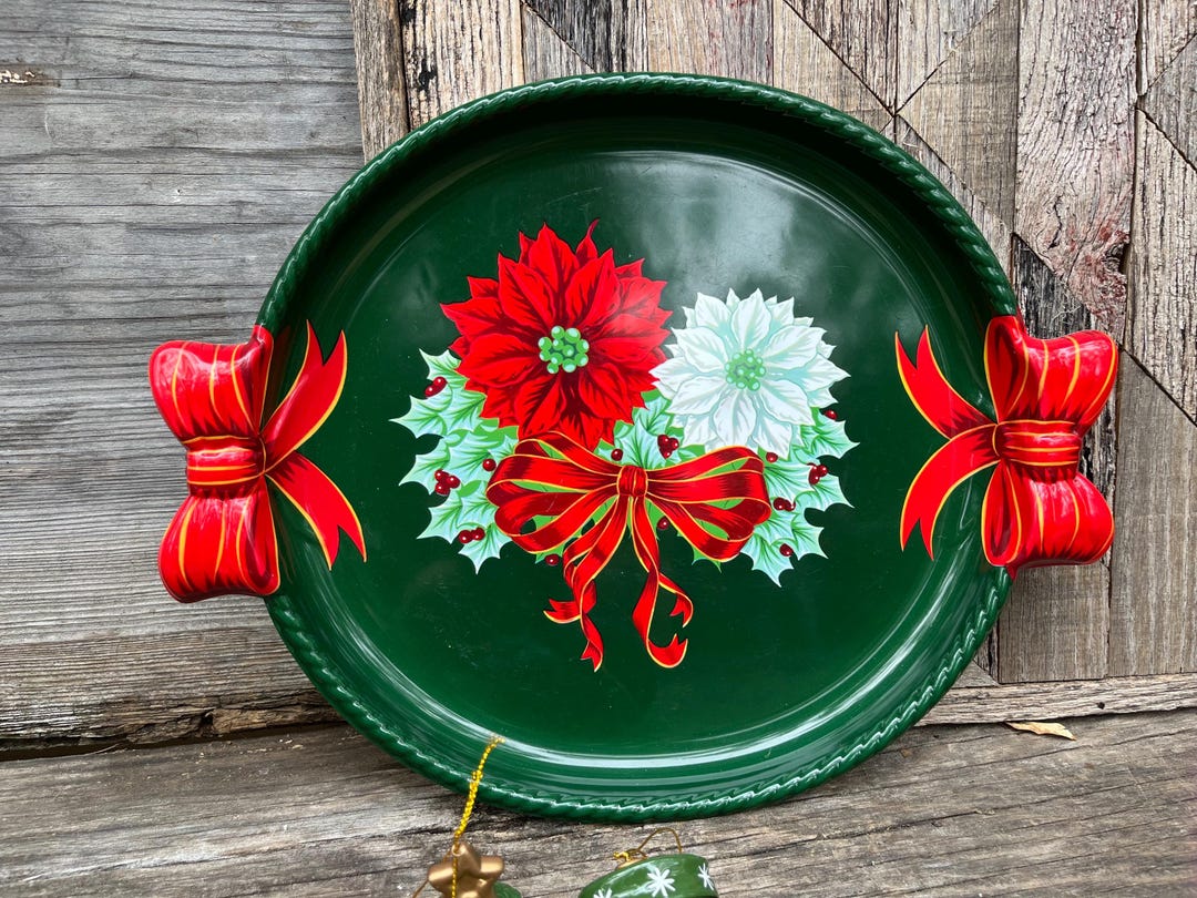 Vintage Christmas Tray Snacks Plastic Tray for Cookies or Charcuterie ...