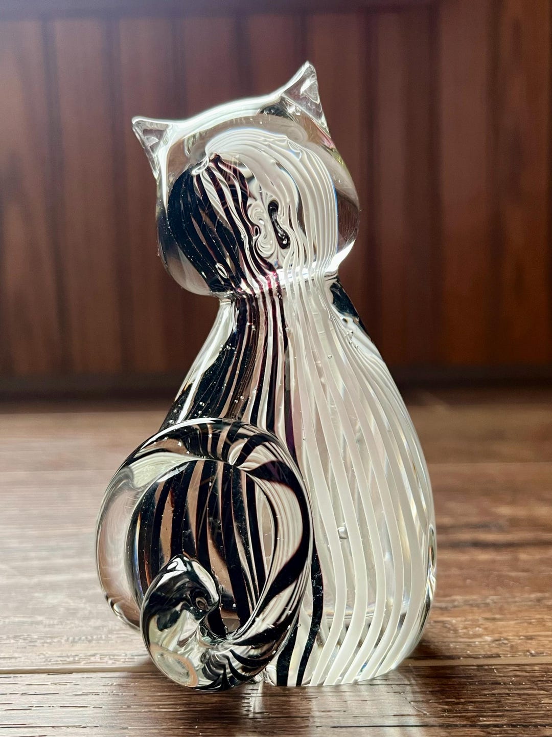 Art Glass Cat Paperweight Murano Style Hand Blown Art Glass Figurine - Etsy