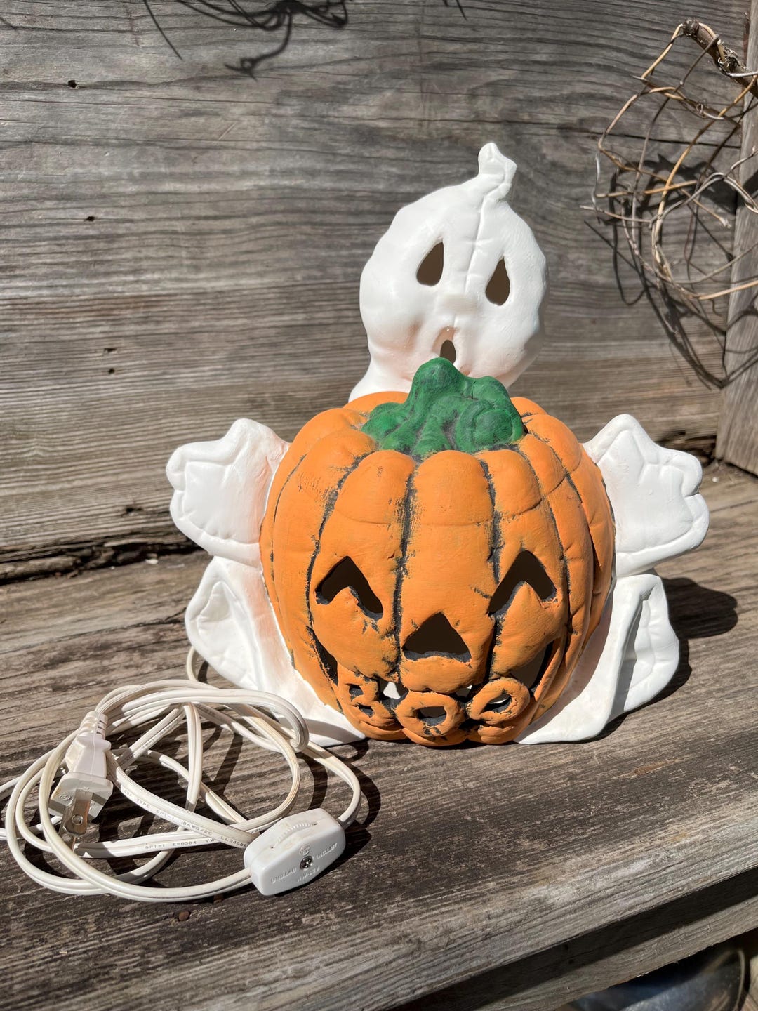 Vintage 1986 Nowell’s Mold Ceramic Ghost Pumpkin Jack-o’-lantern ...
