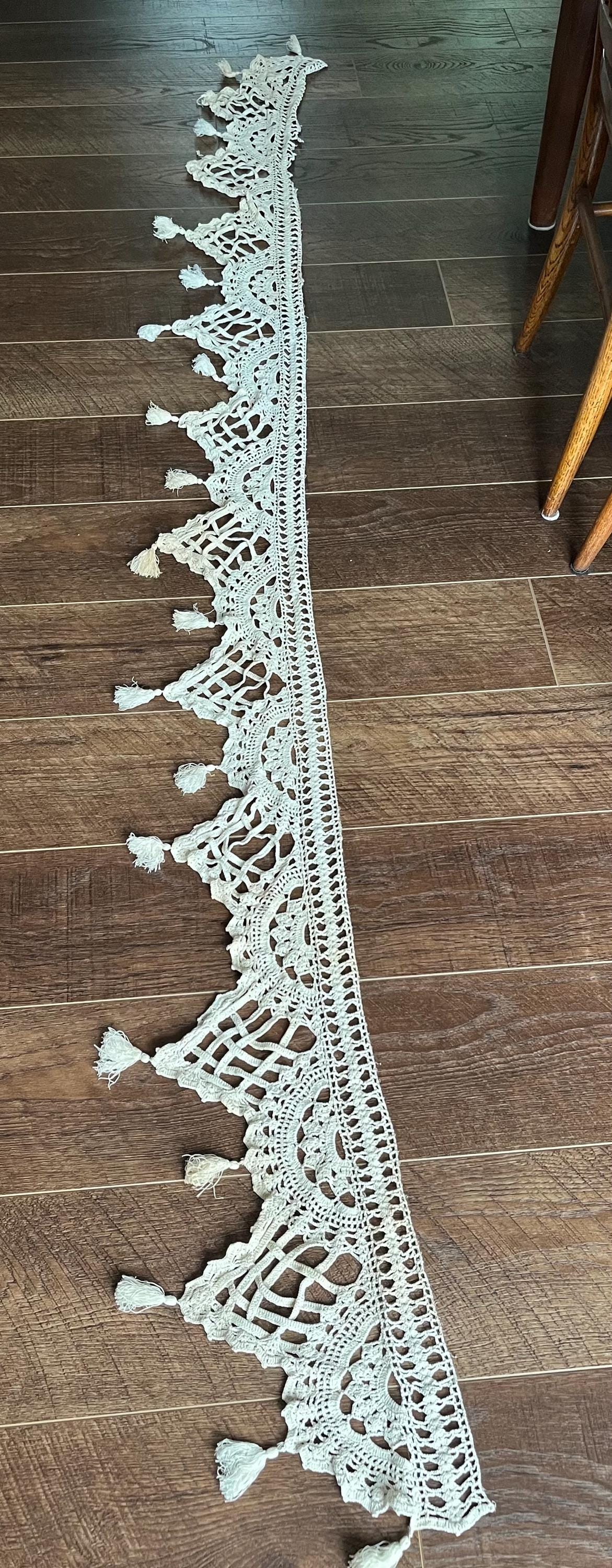 Vintage Crocheted tatted Trim, Edging, With Tassels Cream - Etsy