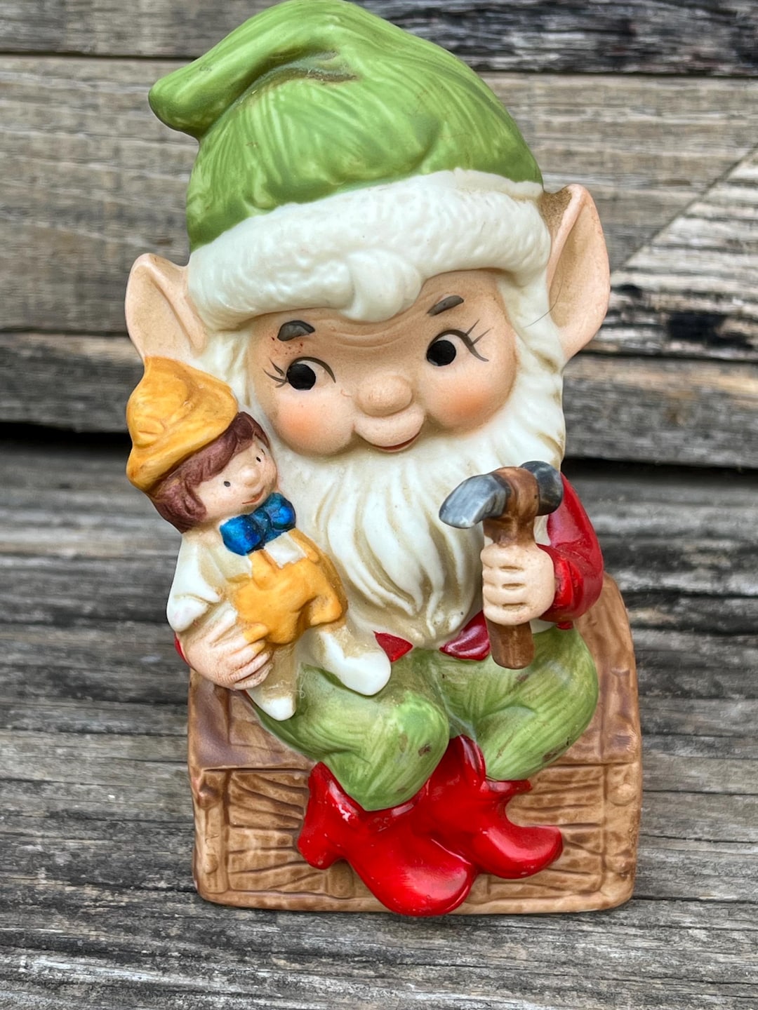 Vintage Ceramic Christmas Elf Gnomes Homco Santas Helpers North Pole - Etsy