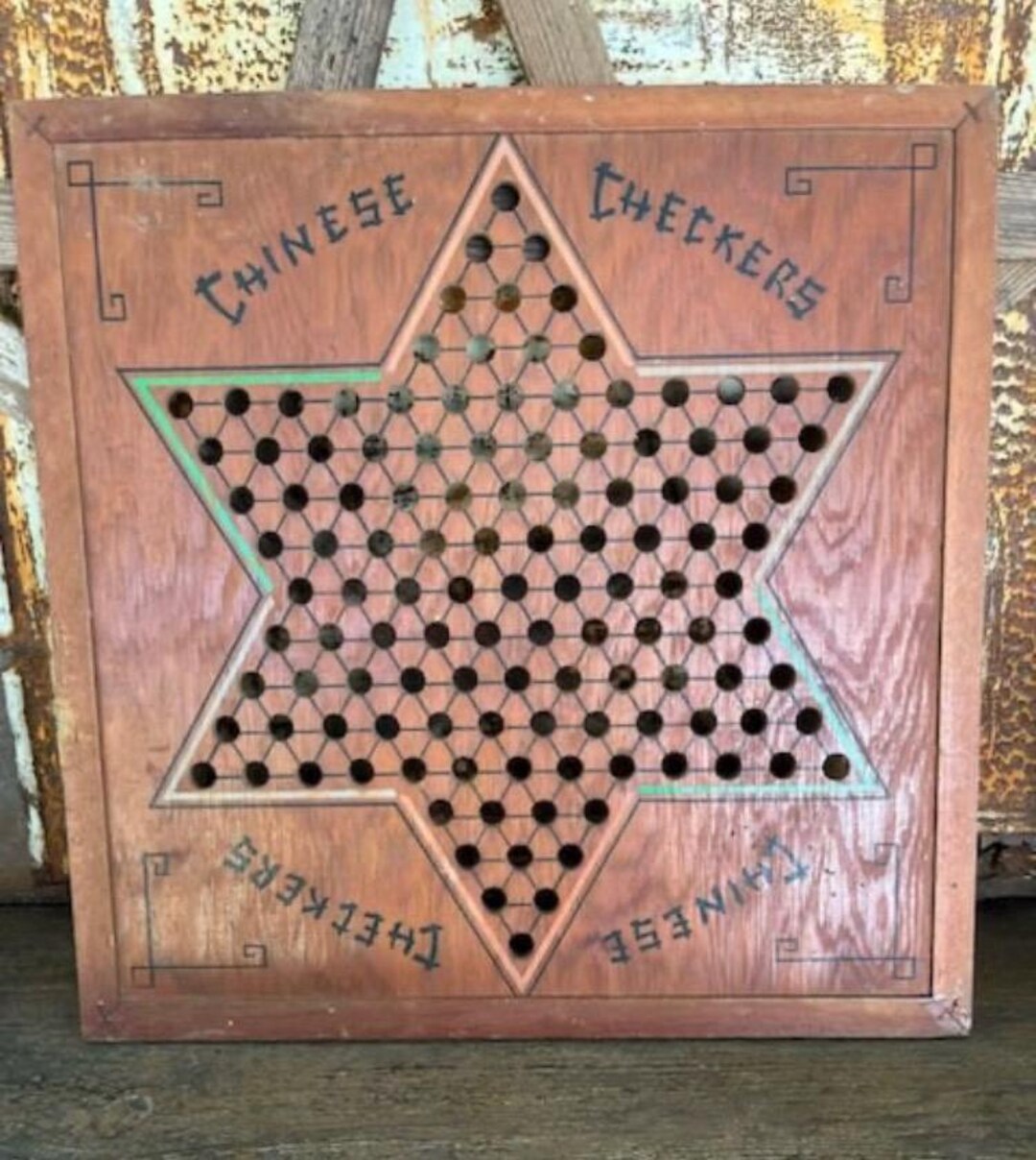 Vintage Chinese Star Checkers Wooden Board Only - Etsy