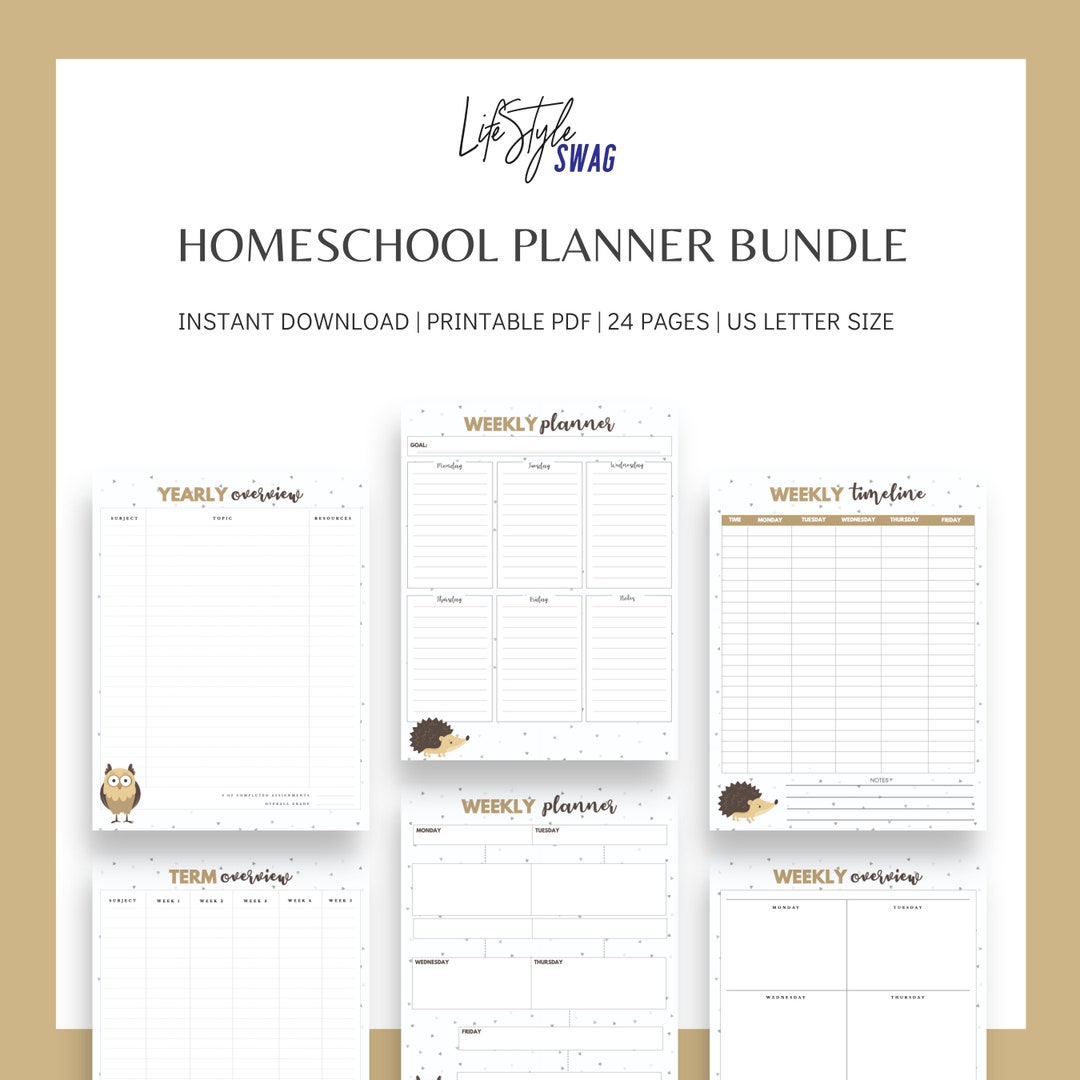 Homeschool Planner Bundle Printable PDF Undated Homeschool - Etsy