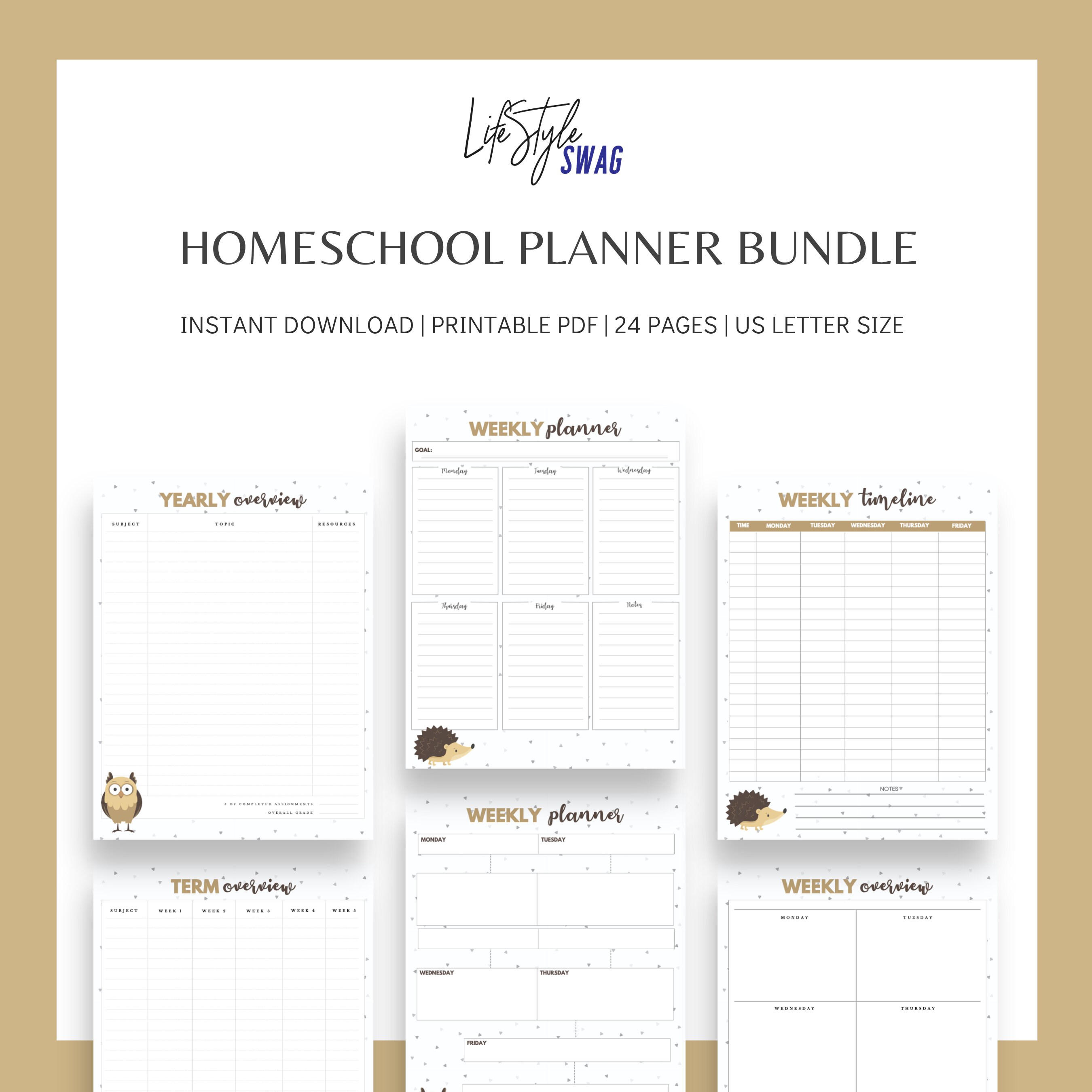 Homeschool Planner Bundle Printable PDF Undated Homeschool - Etsy