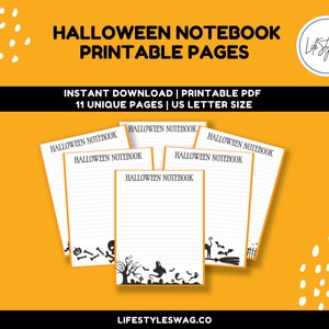 Halloween Stationary Halloween Printable Note Pages Halloween Notebook ...