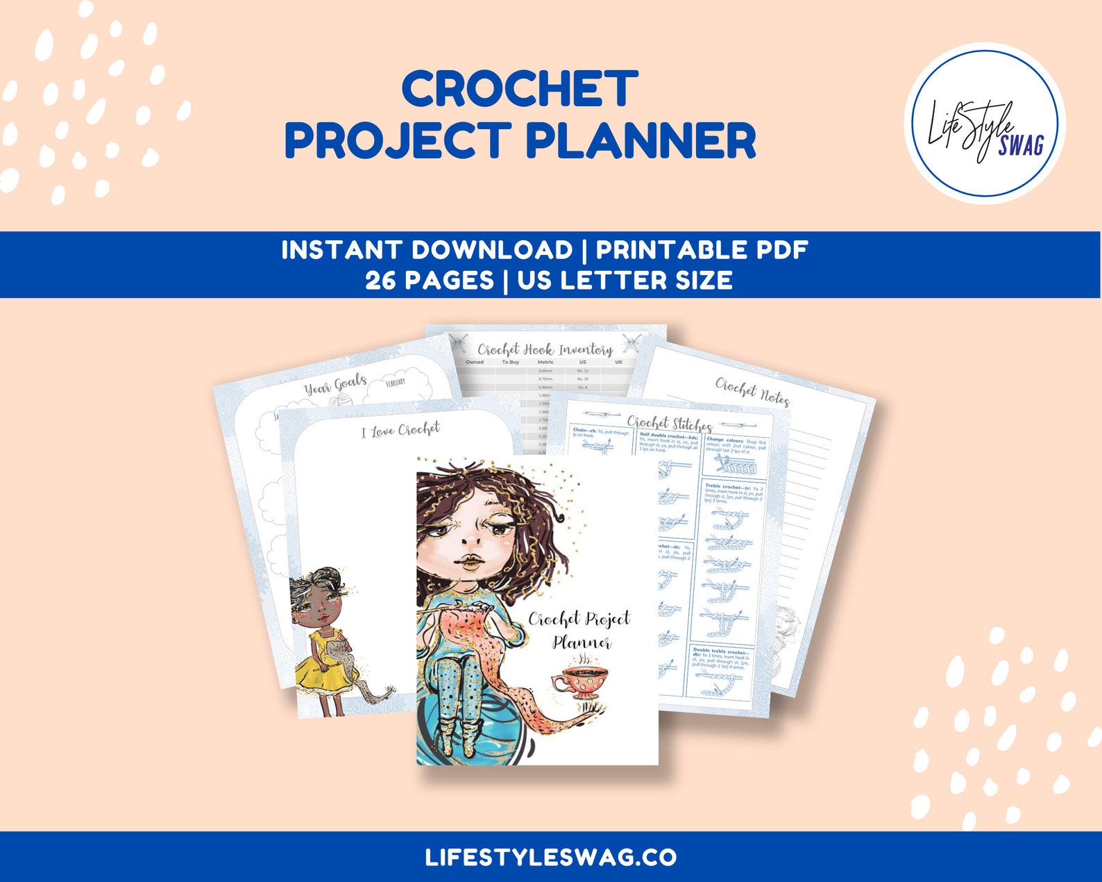 Crochet Project Planner Printable PDF Crochet Organizer and - Etsy