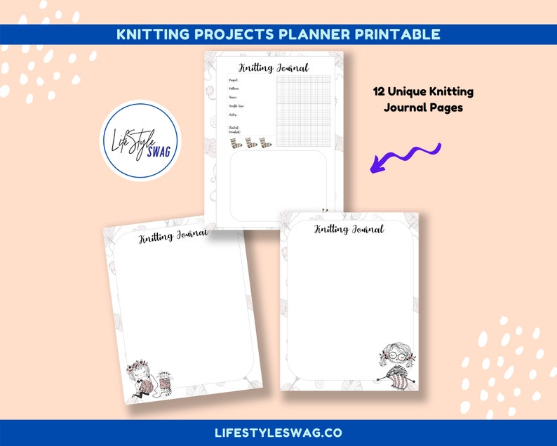 Knitting Projects Planner Printable PDF Knitting Organizer & Tracker ...