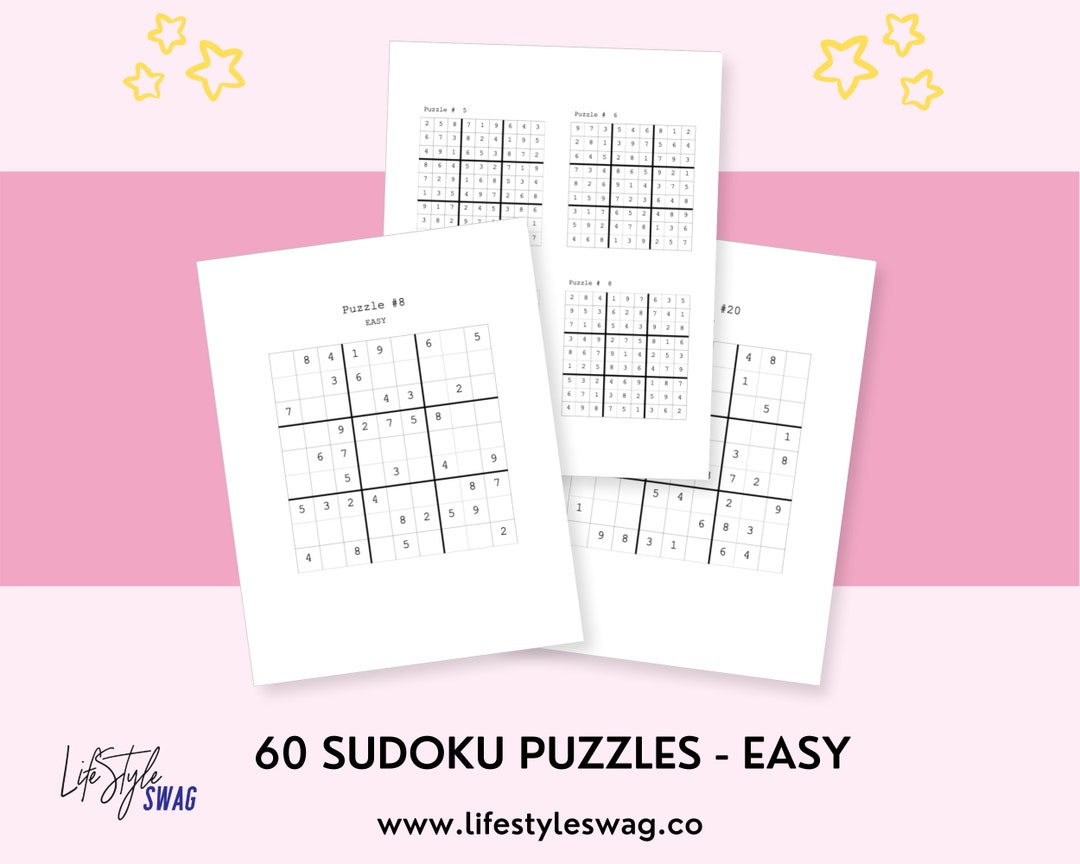 60 Easy Sudoku Puzzles Large Print Sudoku Games With Answers Brain ...