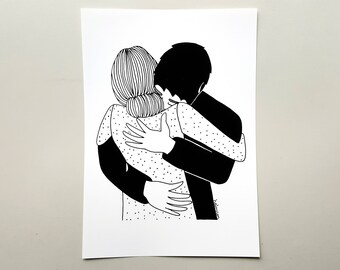 Couple embrace | Etsy