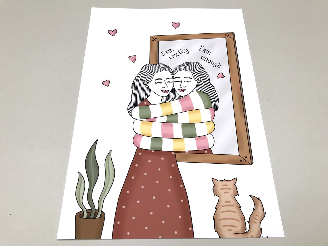 Self Love Poster Body Positive Art Love Yourself Print Body | Etsy