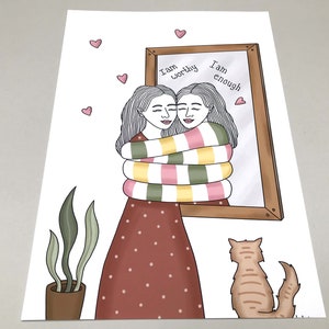 Self Love Poster, Body Positive Art, Love Yourself Print, Body ...