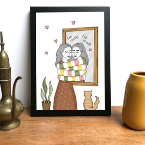 Self Love Poster, Body Positive Art, Love Yourself Print, Body ...