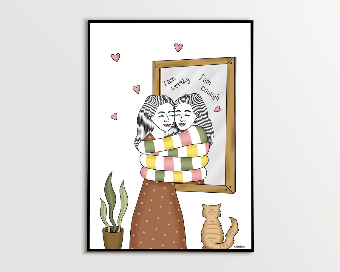 Self Love Poster Body Positive Art Love Yourself Print Body | Etsy