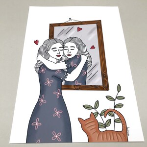 Self Love Poster, Body Positive Art, Love Yourself Print, Body ...