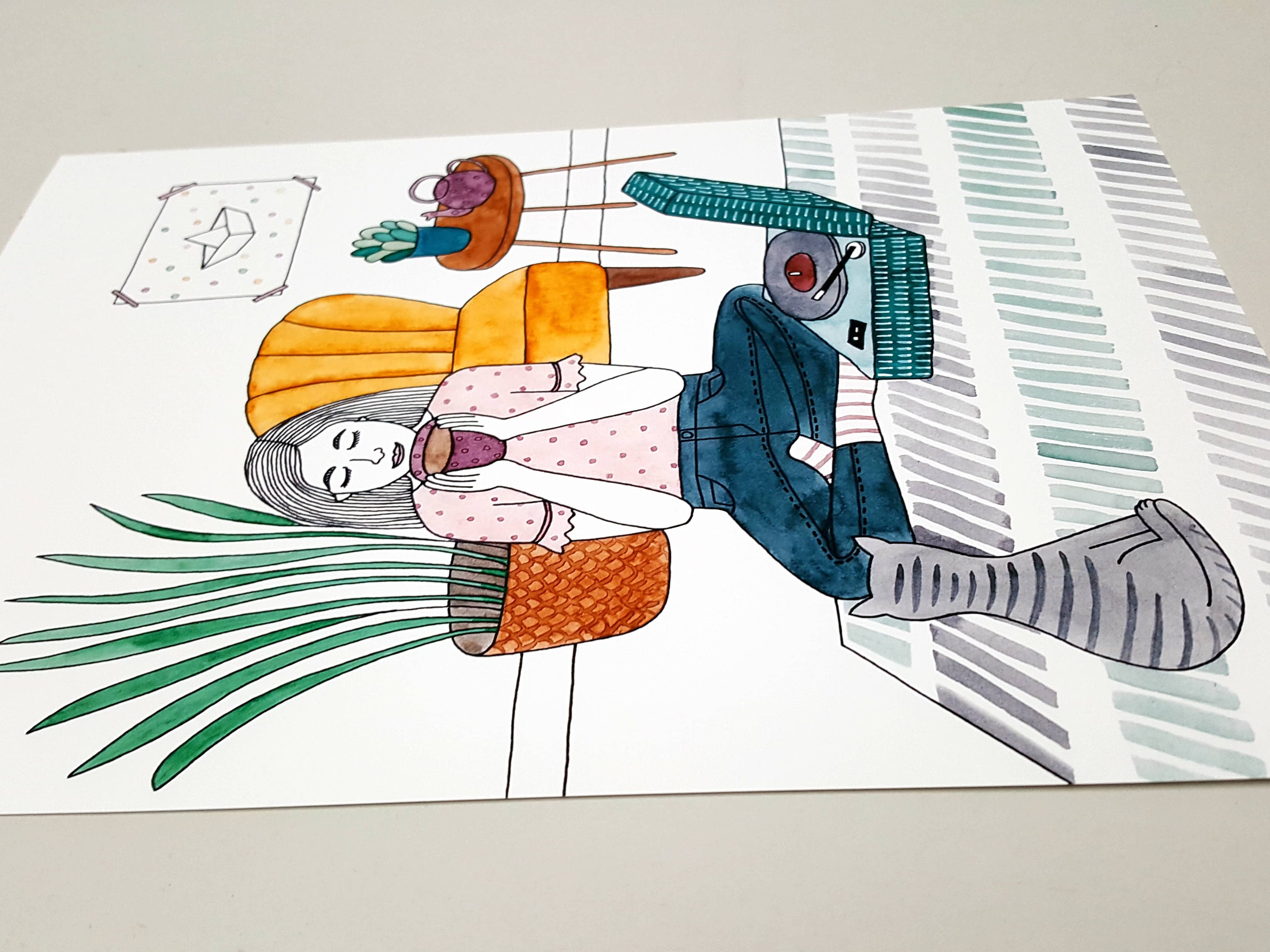 Relax art Calming wall art Illustration print Relax print | Etsy