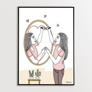 Self Love Poster, Body Positive Art, Love Yourself Print, Body ...