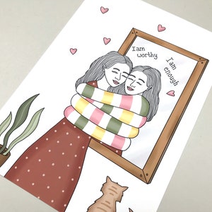 Self Love Poster, Body Positive Art, Love Yourself Print, Body ...