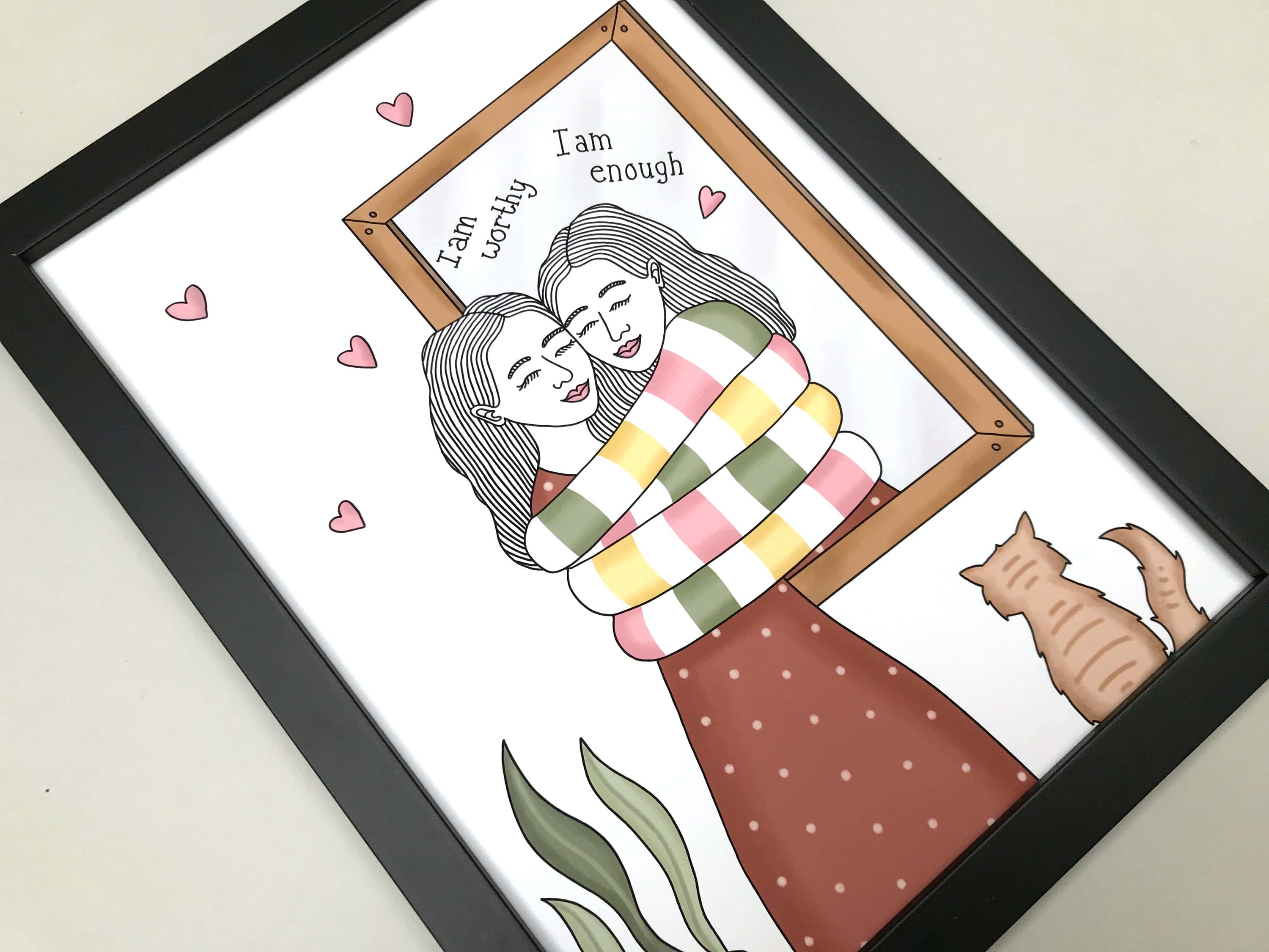 Self love poster body positive art love yourself print | Etsy