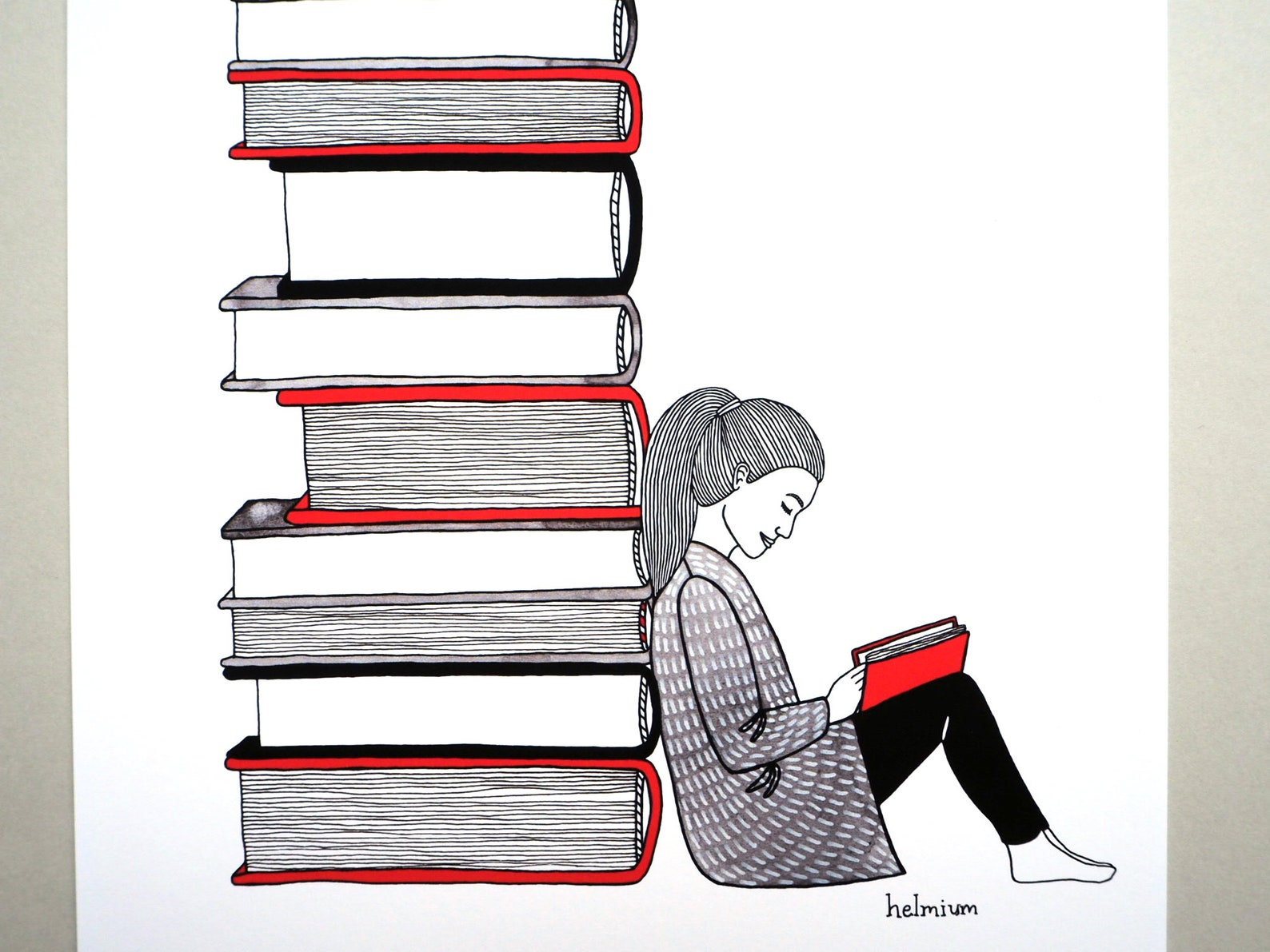 Reading Art Librarian Gifts Reading Print Book Lover Gift - Etsy