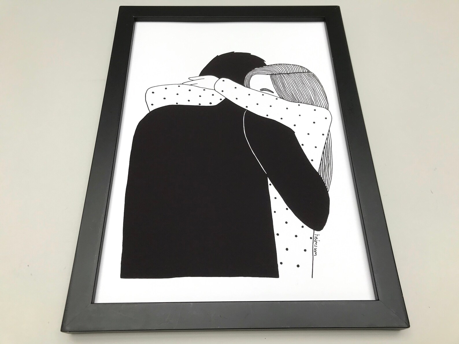 Hugging Illustration Embrace Print Hugging Art Cute Gift - Etsy