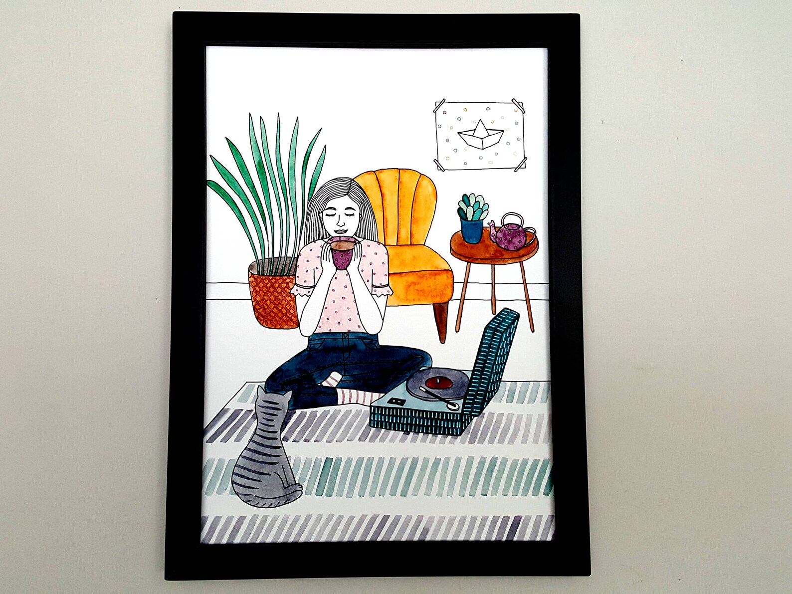 Relax Art Calming Wall Art Illustration Print Relax Print | Etsy