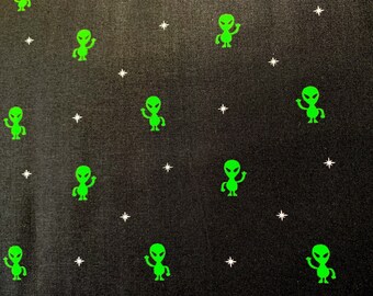 Cute Aliens Fabric - Etsy