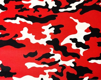 Red Camo Fabric | Etsy