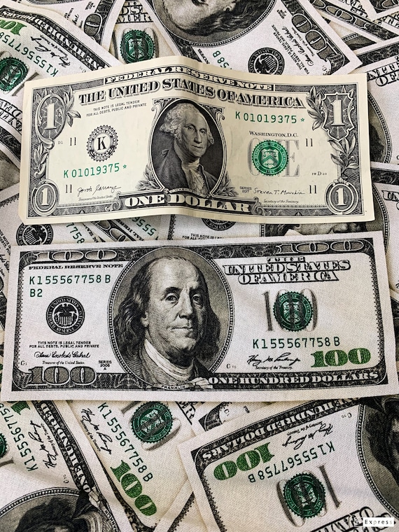 Doll Making Doll & Model Making 100% Cotton Money Money Cash Fabric ...