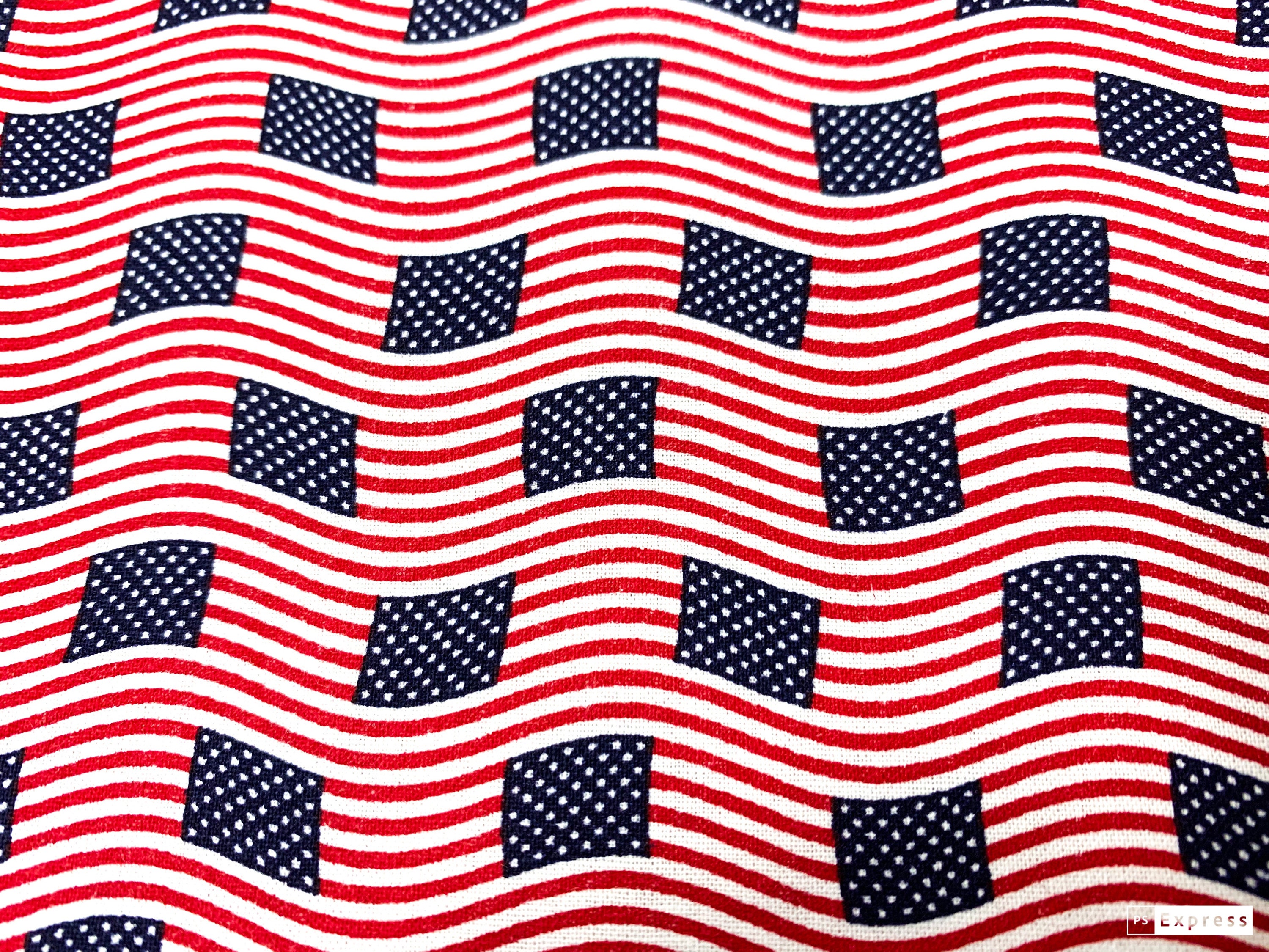 Blue Eagles And American Flag Patriotic Cotton Fabric By The Yard Made