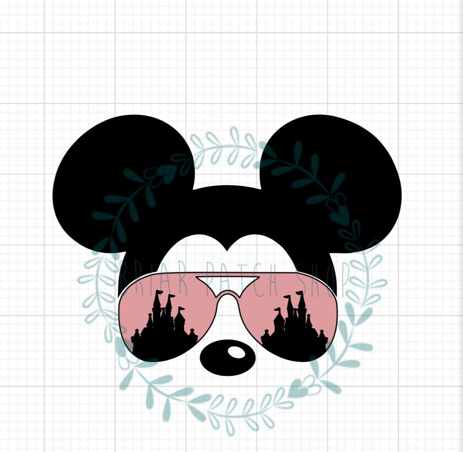 Mickey Glasses With Castle Reflections Iron On - Etsy