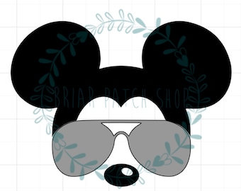 Mickey Glasses With Castle Reflections Iron On | Etsy