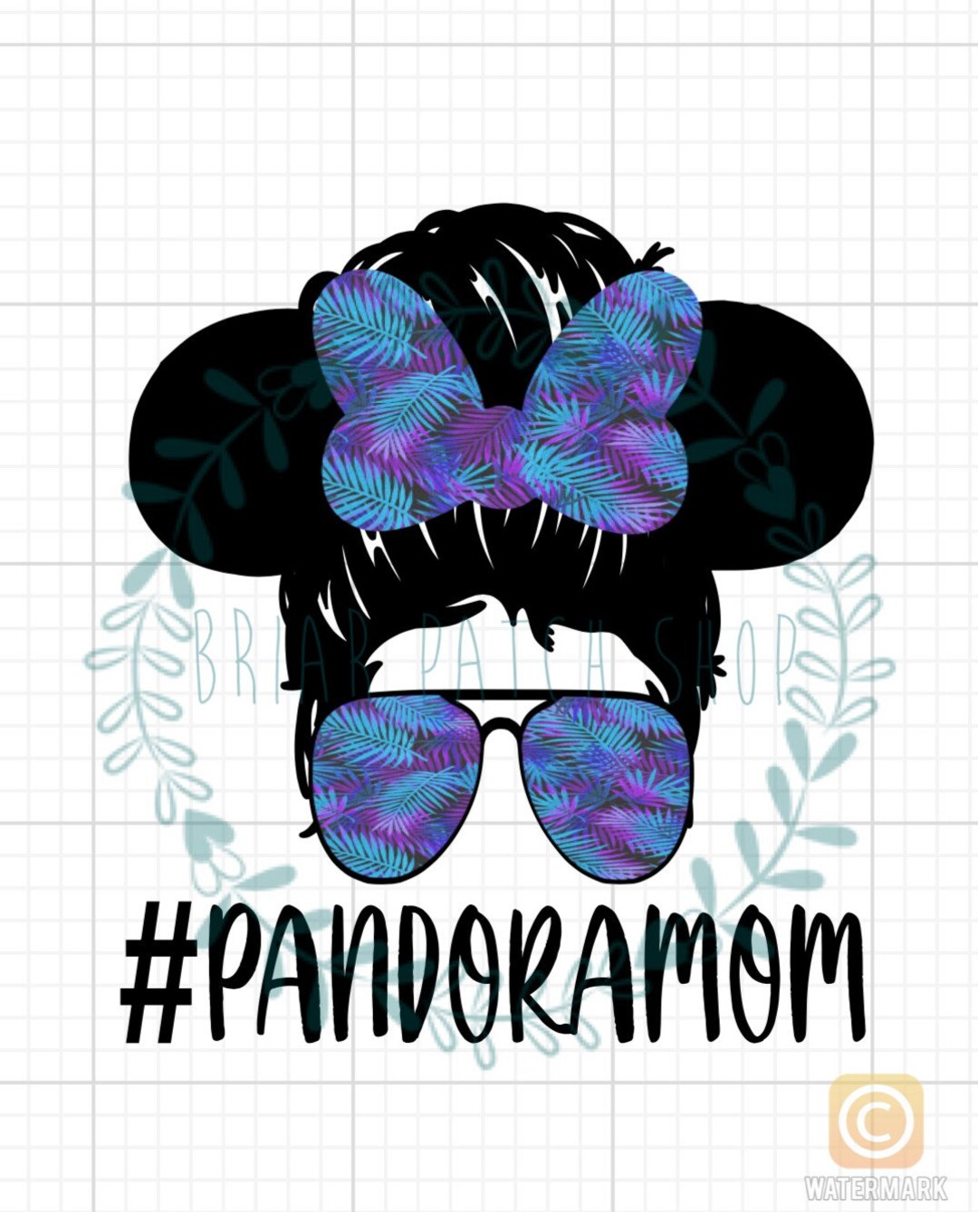 Pandora Mom Messy Bun Iron On - Etsy