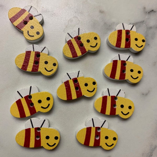 Painted Wood Buttons - Etsy
