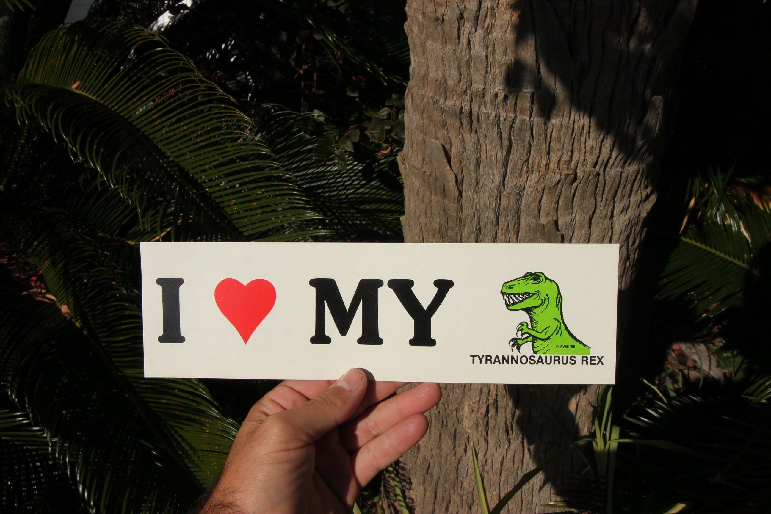 I Love My T-rex Bumper Sticker FUNNY Vintage Bumper Sticker - Etsy