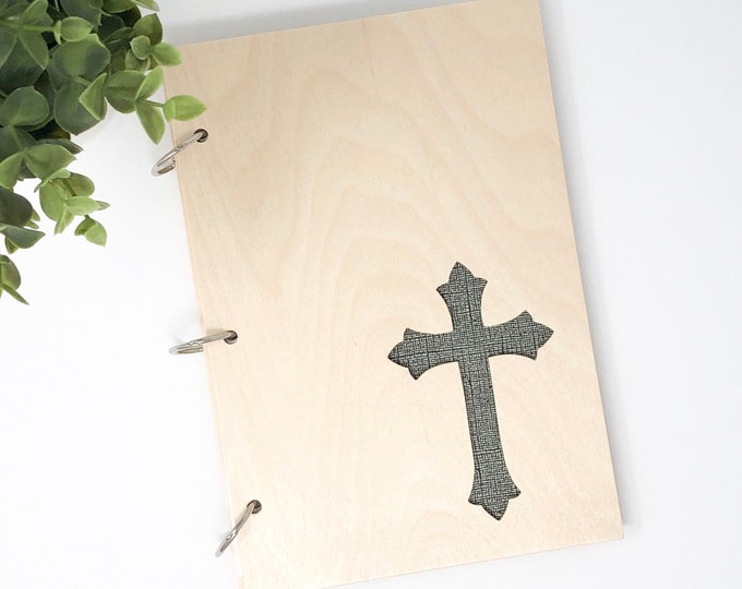 Personalized Wooden Cross Notebook Prayer Journal Christmas - Etsy
