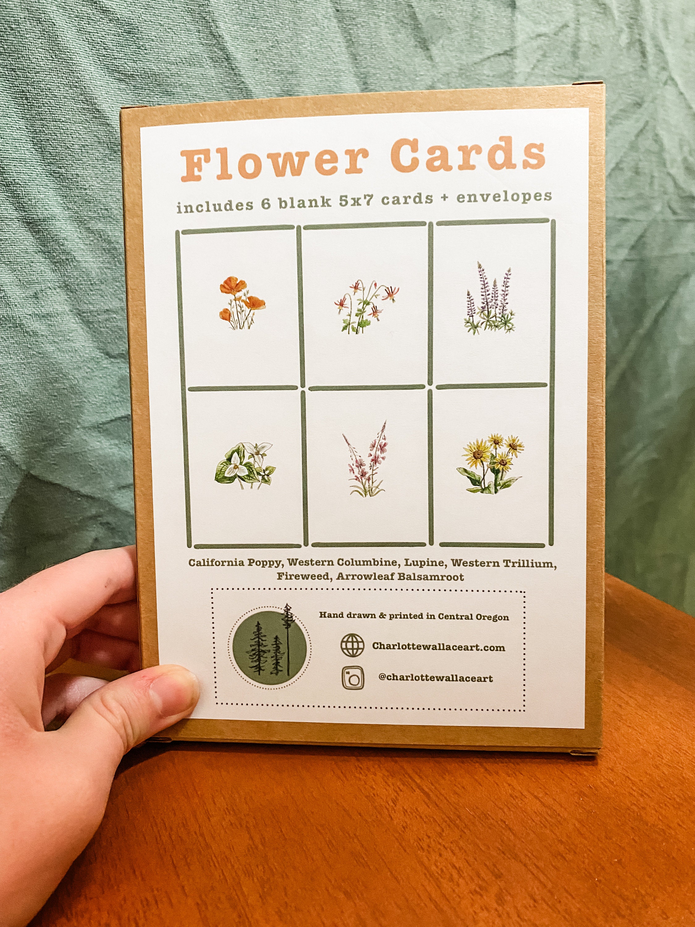 Hand Drawn Wildflower Card Pack of 6 5x7 With White Envelopes - Etsy